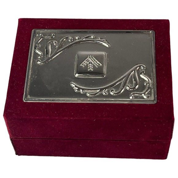 Unbranded | Accessories | Vtg Red Velvet Jewelry Box Top Sterling ...